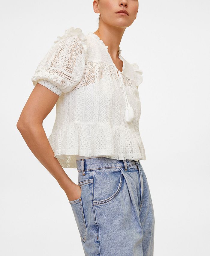 MANGO Women's Lace Blouse - Macy's