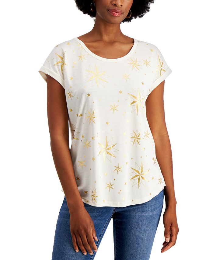 Style & Co Whimsy Star-Print Top, Created for Macy's - Macy's