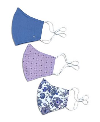 Society of Threads Unisex Curved Face Mask Ornate Floral 3-Pack - Macy's