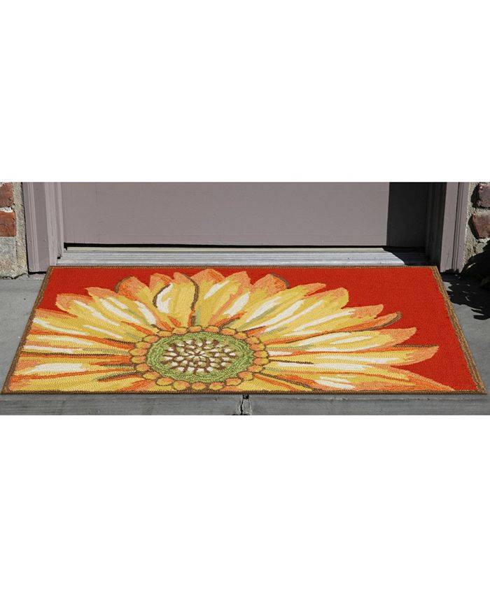 Liora Manne' Frontporch Sunflower Red 2'6" x 4' Outdoor Area Rug - Macy's