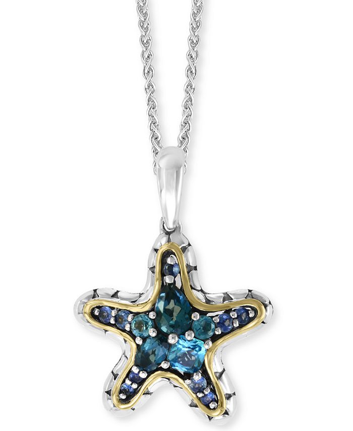 EFFY Collection EFFY® Multi-Gemstone Starfish 18" Pendant Necklace (1-7 ...