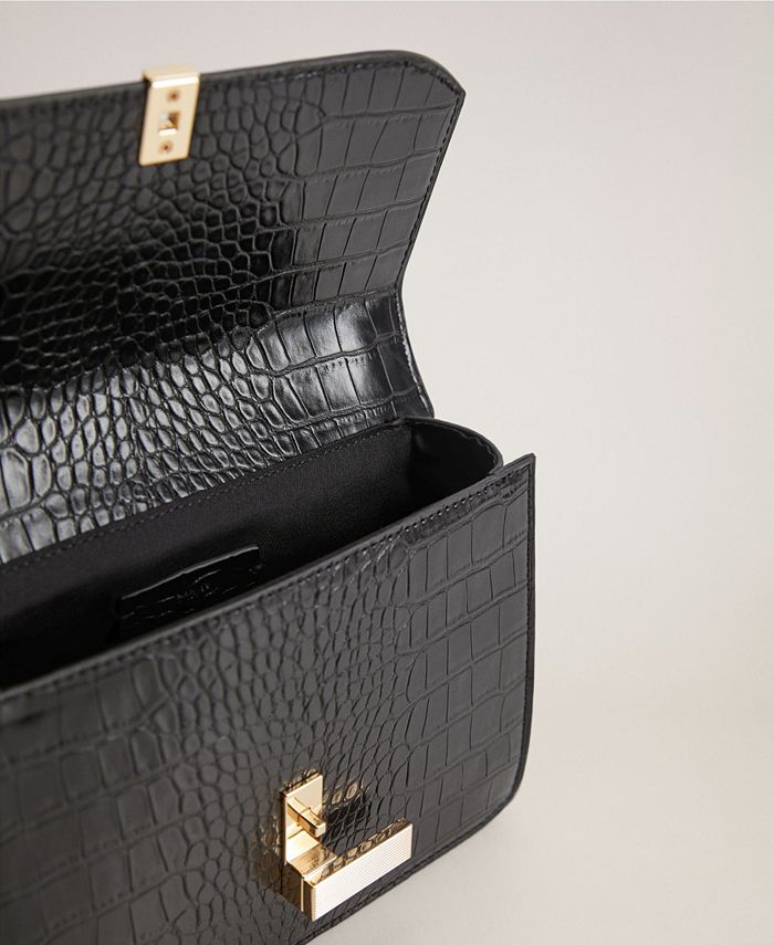 MANGO Croc-Effect Flap Bag - Macy's
