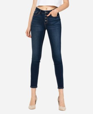 VERVET Women's High Rise Button Up Skinny Ankle Jeans - Macy's