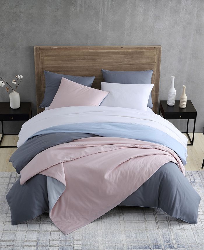 Kenneth Cole New York Miro Solid Excel Duvet Cover Set, Full/Queen - Macy's