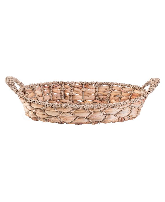 Vintiquewise Seagrass Small Fruit Bread Basket Tray with Handles - Macy's