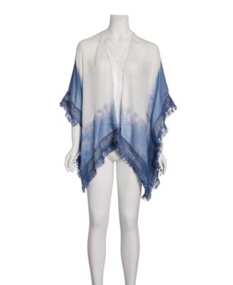 Cejon Ombre-Hem Basketweave Ruana Topper - Macy's