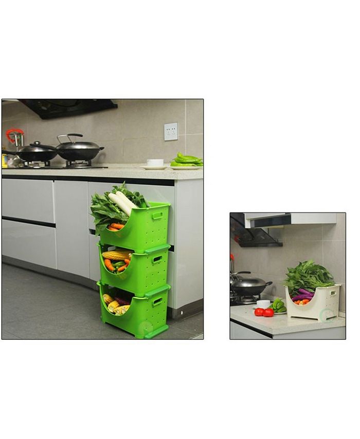 Basicwise Vintiquewise Stackable Plastic Storage Container Stacking