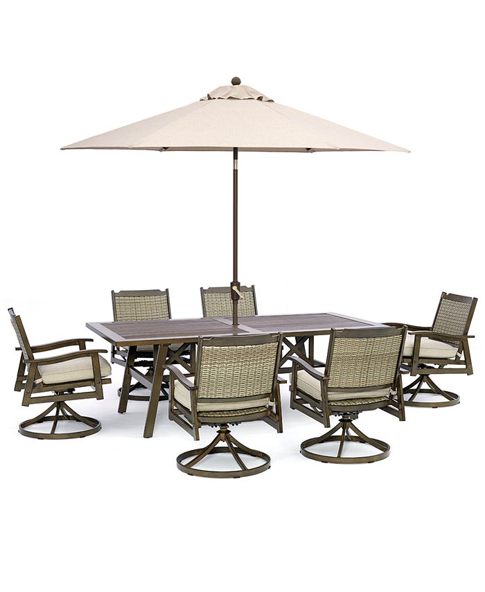 Agio Kathan 84" x 42" Rectangle Aluminum Outdoor Dining Table , Created ...