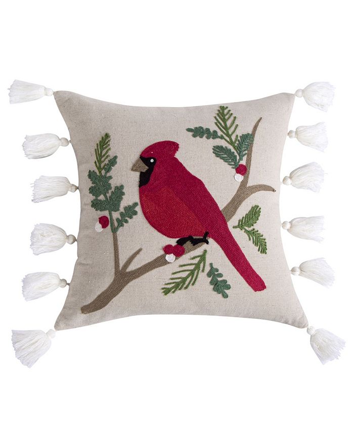 Levtex Joybirds Cardinal Decorative Pillow, 18" x 18" - Macy's