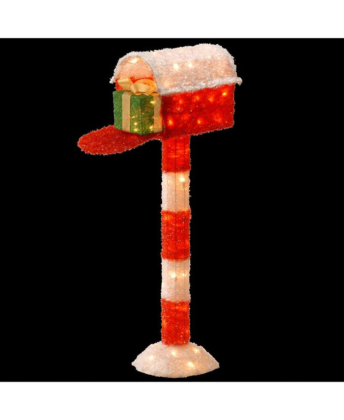 National Tree Company National Tree PreLit 48" Tinsel Mailbox with Gift ...