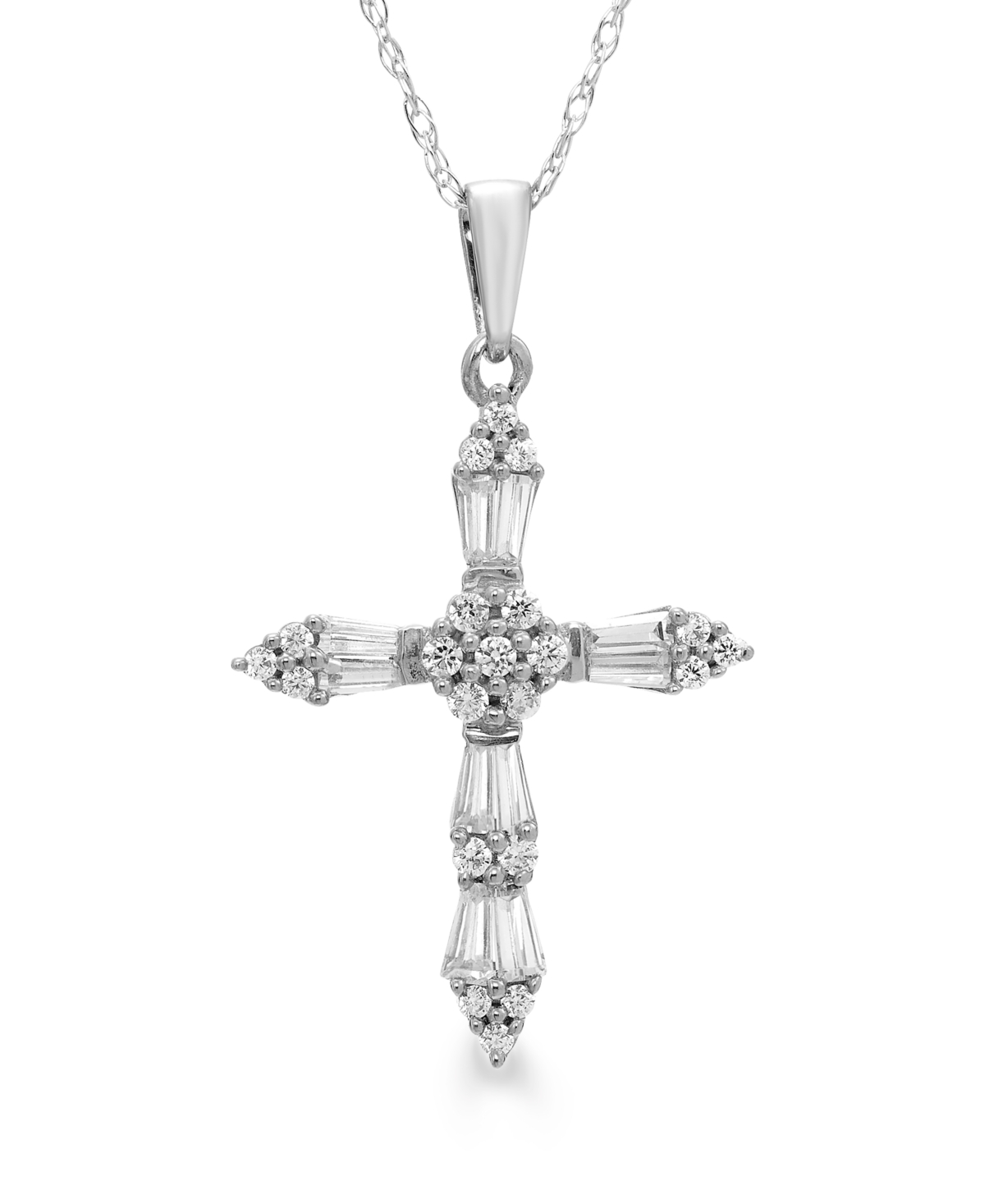 Click here for Diamond Baguette Cross 18 Pendant Necklace (1/4 ct... prices