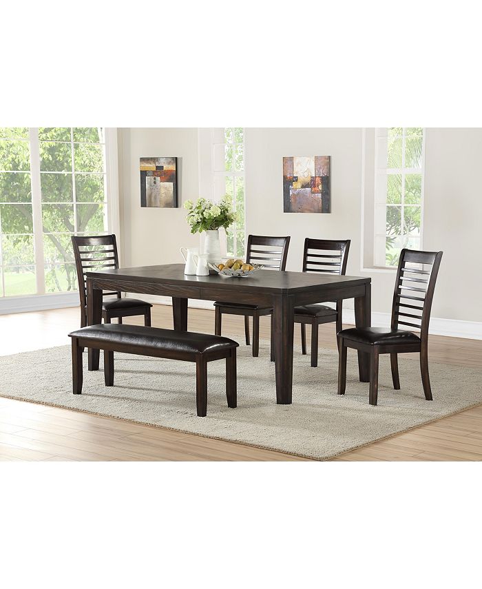 Furniture Ally Dining 6-Pc Set ( Table+ 4 Side Chairs & Bench) - Macy's