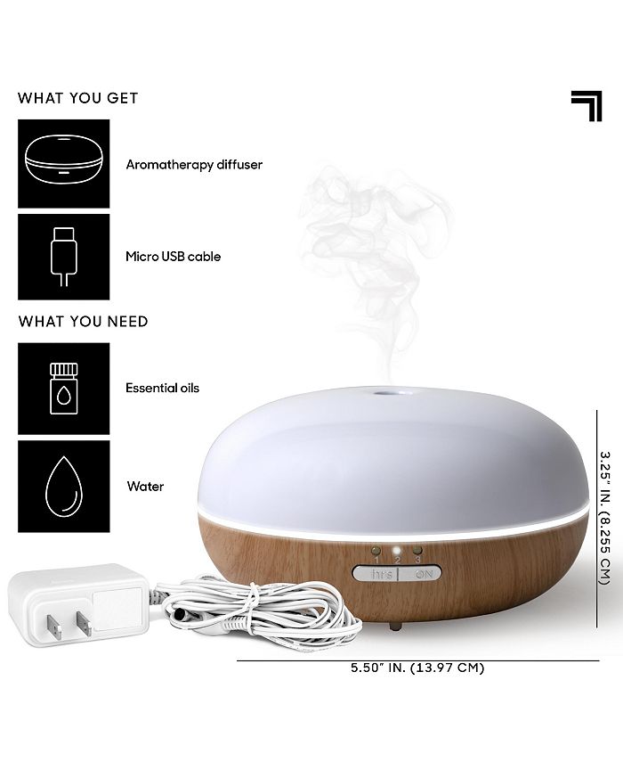 Sharper Image Diffuser Ultrasonic Aromatherapy Dome LED 100mL - Macy's