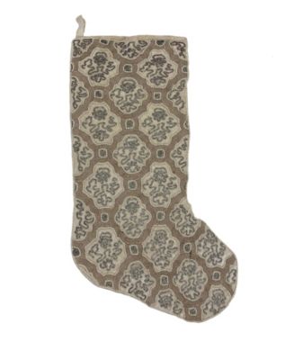 Mod Lifestyles Swirl Beaded Velvet Christmas Stocking, 8" X 22" - Macy's