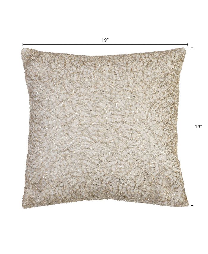 THRO Philip Lace Sequin Linen Pillow, 19" x 19" - Macy's