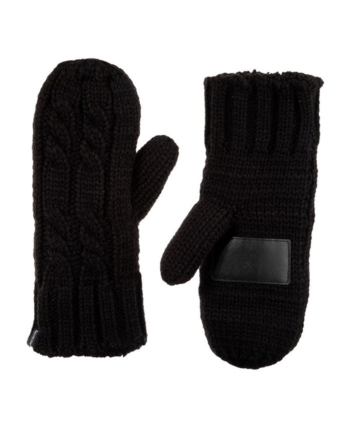 Isotoner Signature Women's Lined Chunky Cable Knit Mittens Gloves - Macy's