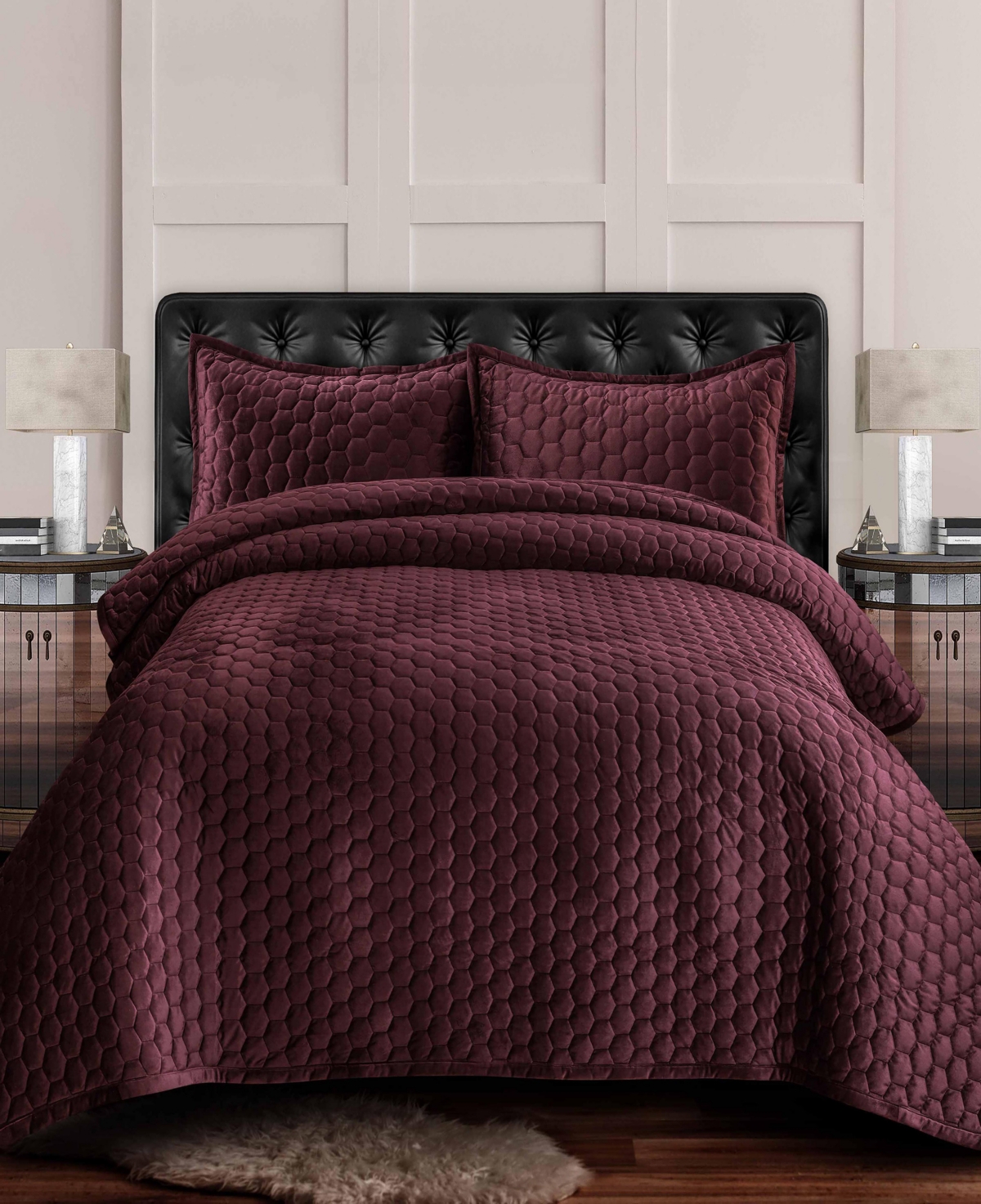 Click here for Tribeca Living Lugano Honeycomb Velvet Oversized S... prices