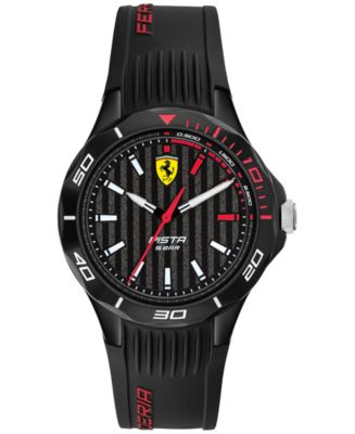 Ferrari Unisex Pista Black Silicone Strap Watch 38mm - Macy's