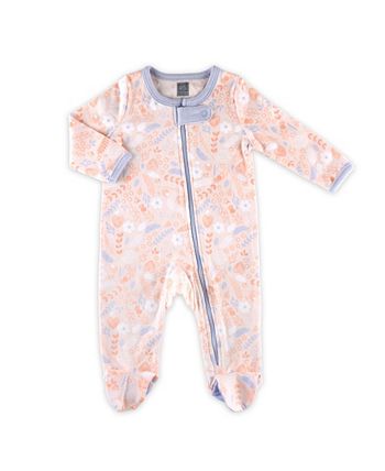 The Peanutshell Baby Girl 20 Piece Coral and Periwinkle Floral Pattern ...