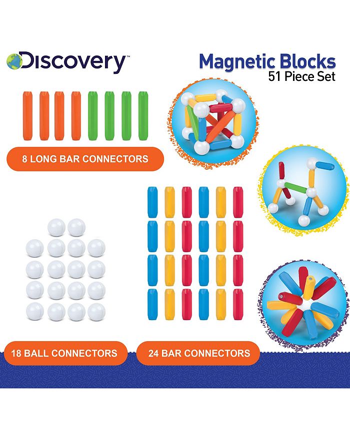 Discovery Kids Toy Magnetic Building Blocks 51pcs- STEM - Macy's