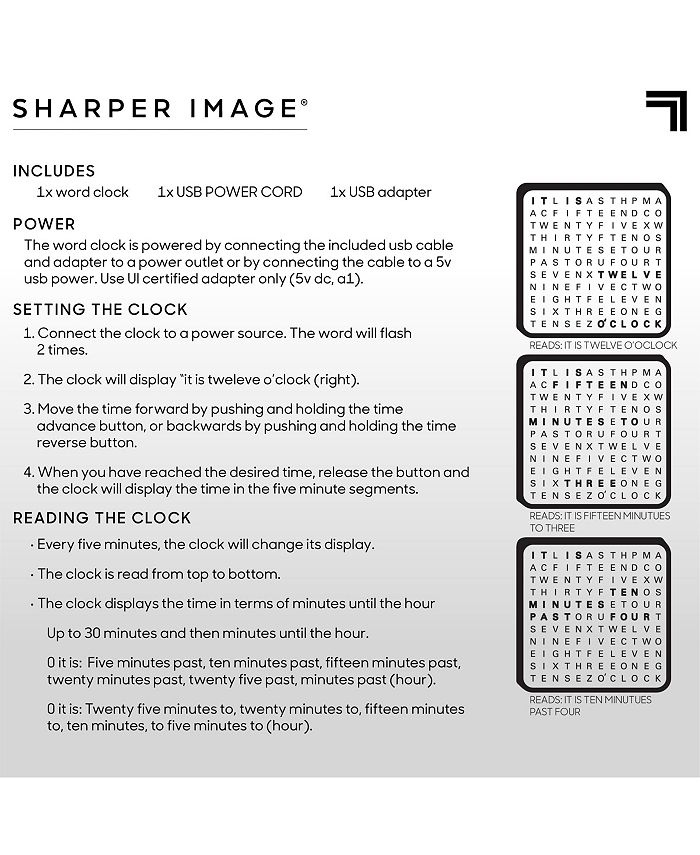 Sharper Image Table Top LED Word Clock - Macy's