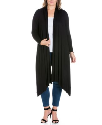 Women's Plus Size Extra Long Open Front Cardigan - Macy's