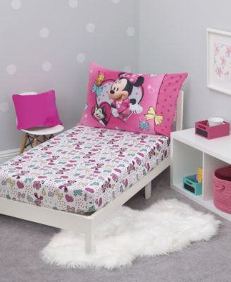 Toddler Girl's Minnie Mouse Sheet Set with Fitted Crib Sheet and ...