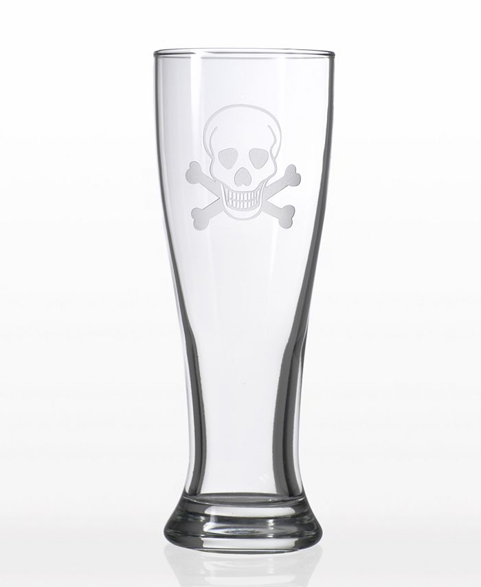 Rolf Glass Skull and Cross Bones Beer Pilsner 16Oz- Set Of 4 Glasses ...