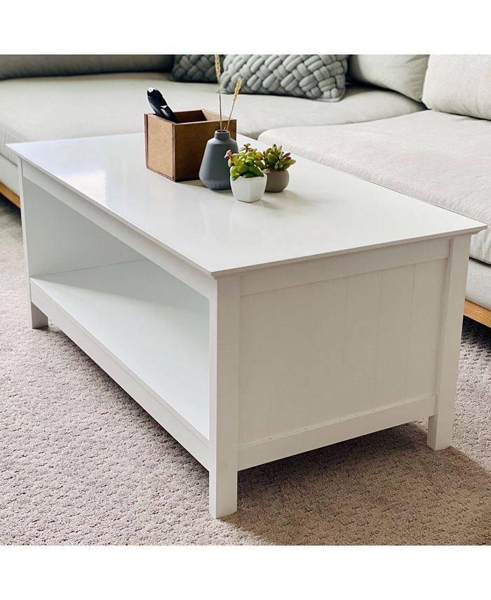 The Simple Project Jayleen Modern Contemporary Slat Style Coffee Table ...