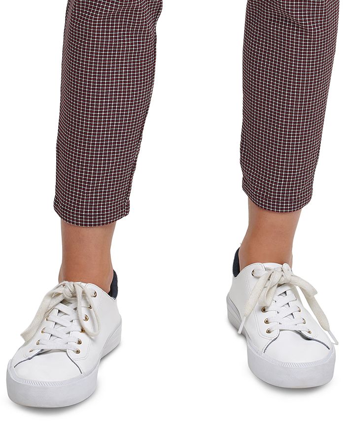 Tommy Hilfiger Check-Print Tapered Pants - Macy's