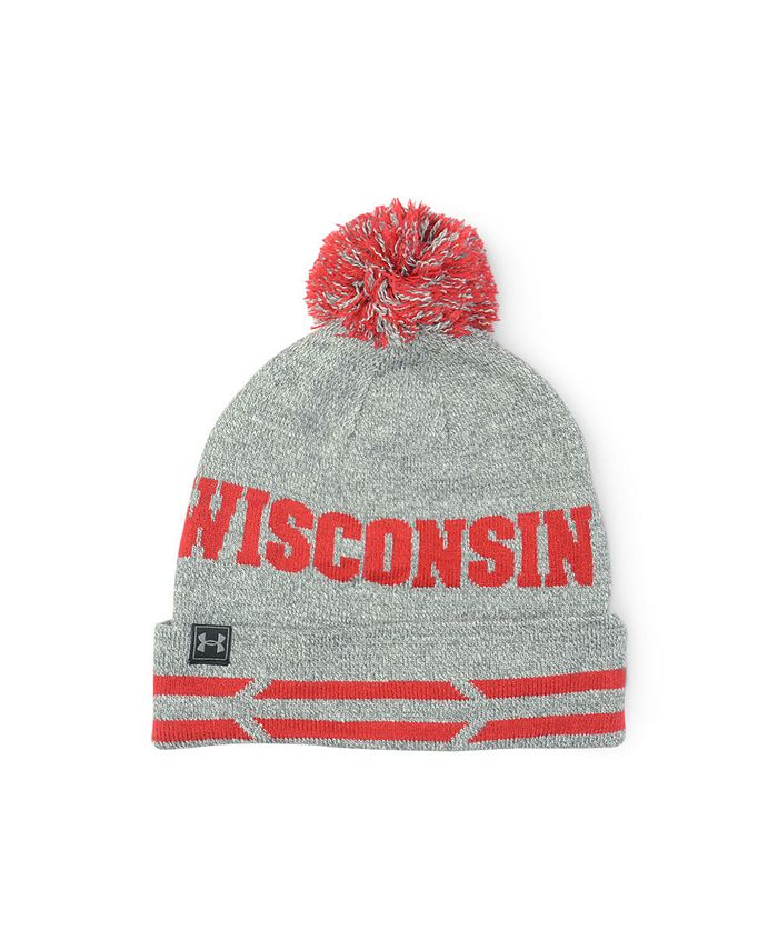 Under Armour Wisconsin Badgers Athletic Pom Knit Hat - Macy's