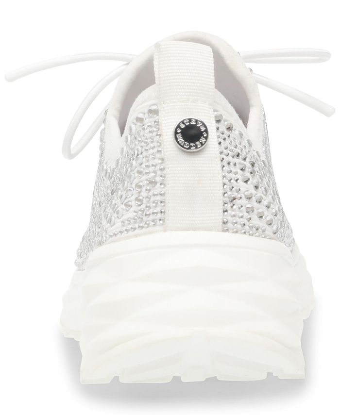 Steve Madden Women's Cease Rhinestone Lace-Up Trainers - Macy's