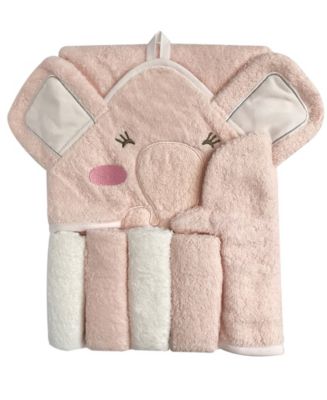 Snoogie Boo Baby Premium Cotton Hooded Towel, Wash-mitt, Washcloth Set ...