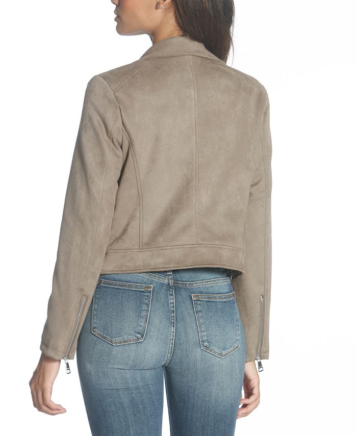 Vigoss Faux-Suede Moto Jacket - Macy's