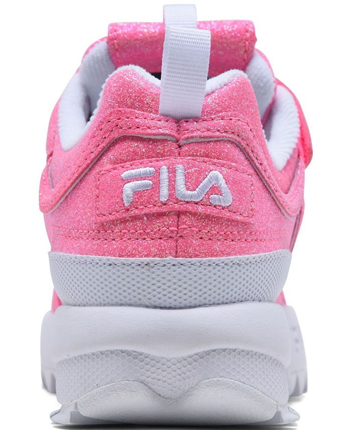 Fila Little Girls Disruptor II Glimmer Stay-Put Closure Casual Sneakers ...