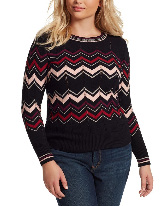 Jessica Simpson Trendy Plus Size Marcelina Striped Sweater - Macy's