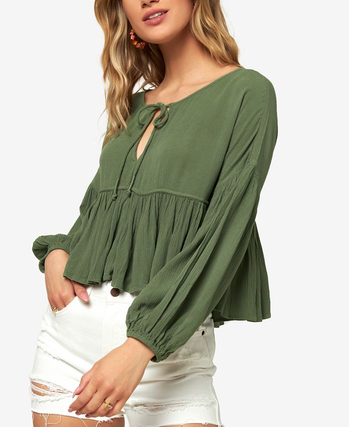 O'Neill Juniors' Rosie Ruffled Top - Macy's