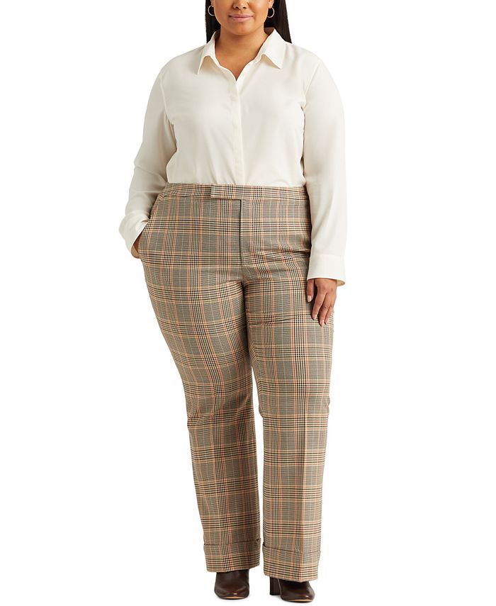 Lauren Ralph Lauren Plus Size High-Rise Pants - Macy's