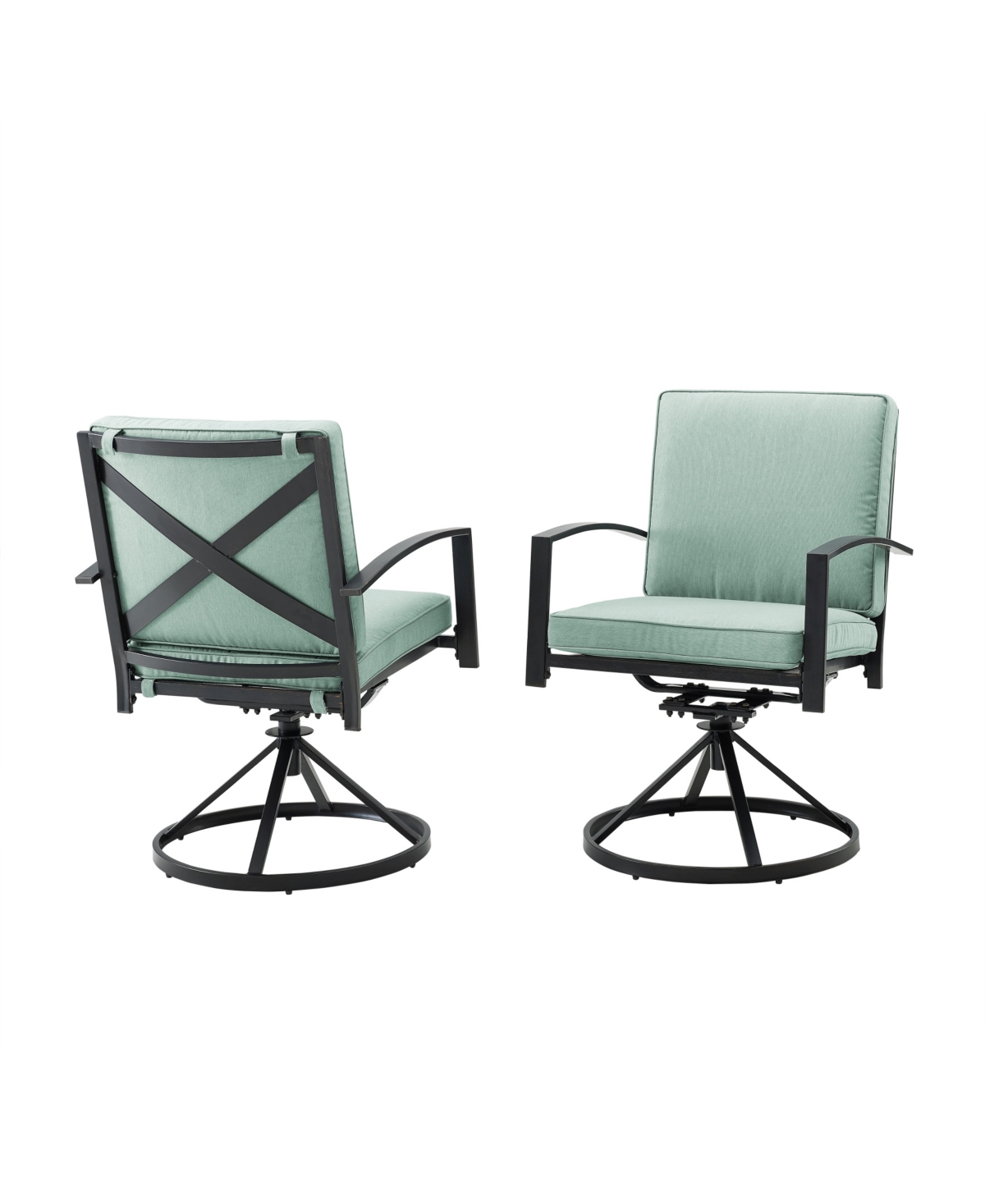 Click here for Kaplan 2 Piece Outdoor Dining Swivel Chair Set - G... prices