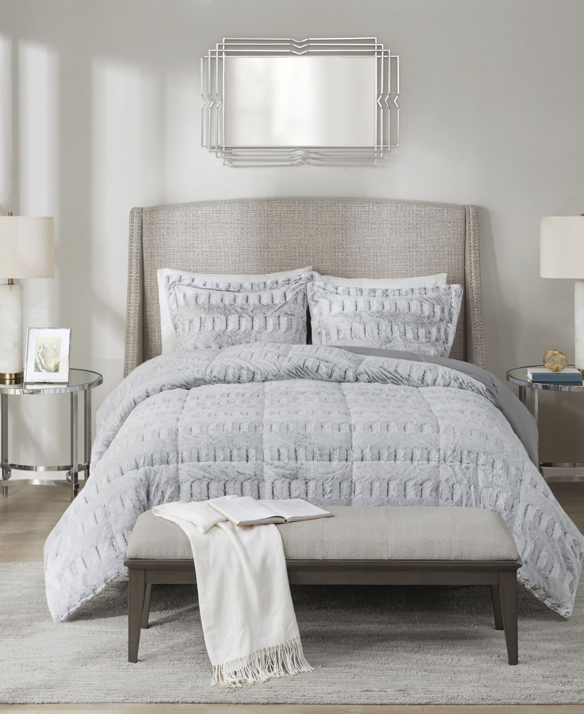 Click here for Madison Park Gia Faux-Fur 3-Pc. Comforter Set  Ful... prices
