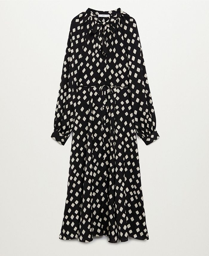 MANGO Women's Geometric Print Midi Dress - Macy's