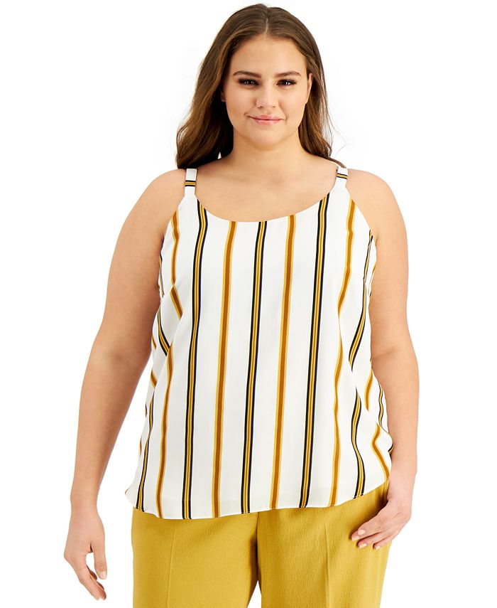 Bar III Trendy Plus Size Striped Tank Top, Created for Macy's - Macy's