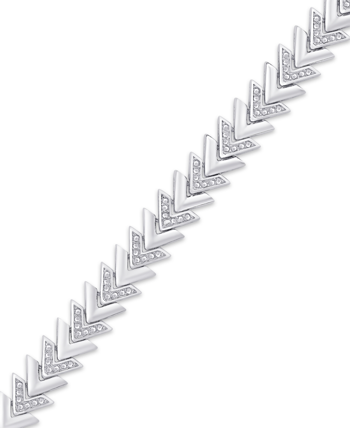 Click here for Diamond Accent Chevron Gold Plate Bracelet - Silve... prices