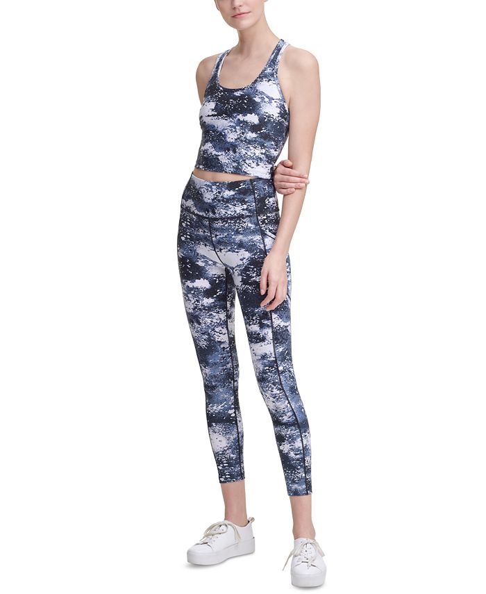 Calvin Klein Printed Racerback Cropped Tank Top & Reviews - Tops ...
