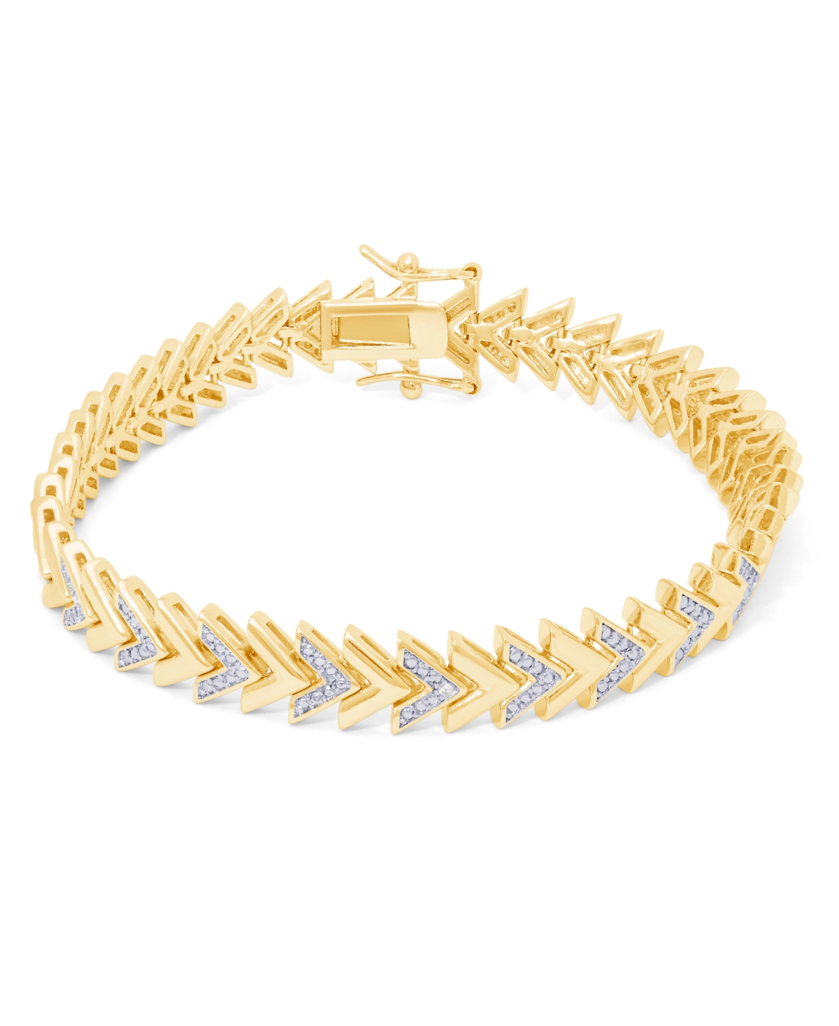 Click here for Diamond Accent Chevron Gold Plate Bracelet - Gold prices