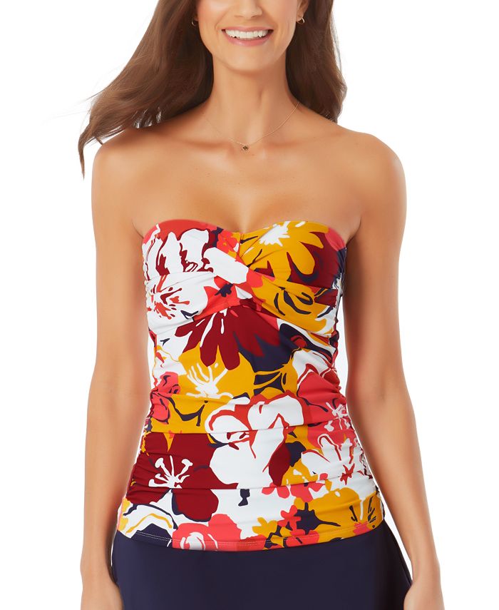 Anne Cole Wallflower Twist Front Bandeau Tankini Top Macys