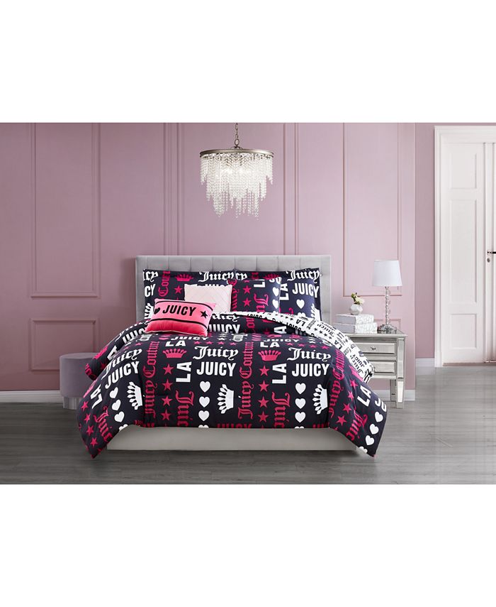 Juicy Couture Words Reversible 5-Pc. Comforter Set, Twin - Macy's