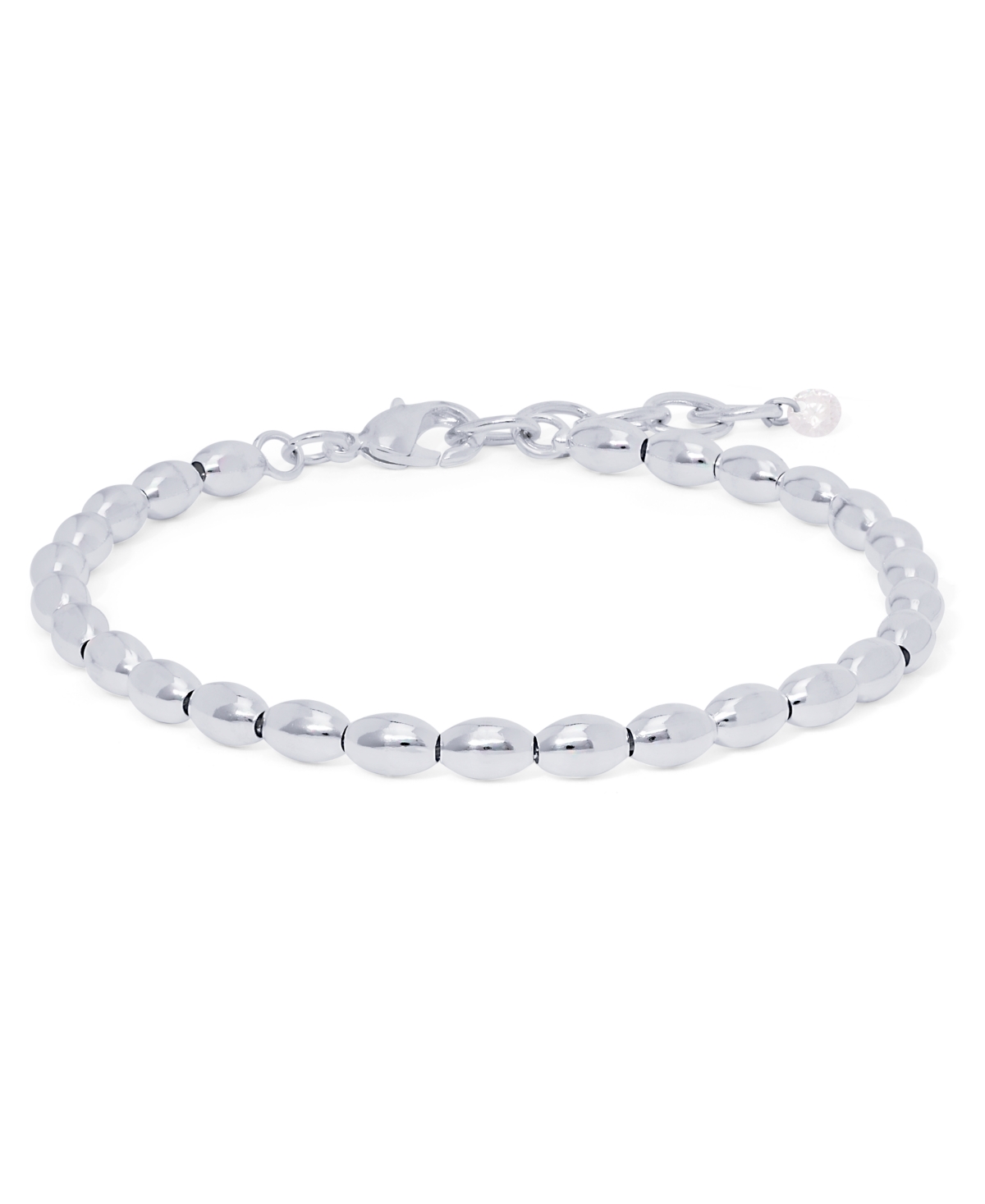 Click here for Silver Plated Oval Bead Link Bracelet - Silver prices