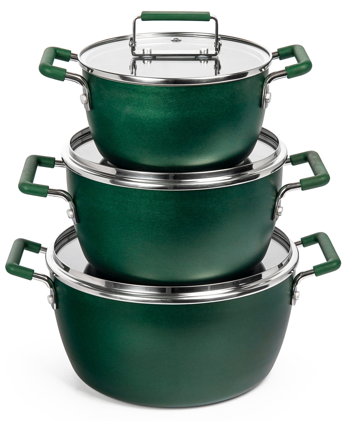 Click here for 6-Piece Nonstick Nesting Stock Pots Set - Green prices