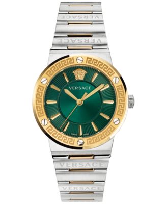 Versace Women's Swiss Two-Tone Stainless Steel Bracelet Watch 38mm - Macy's